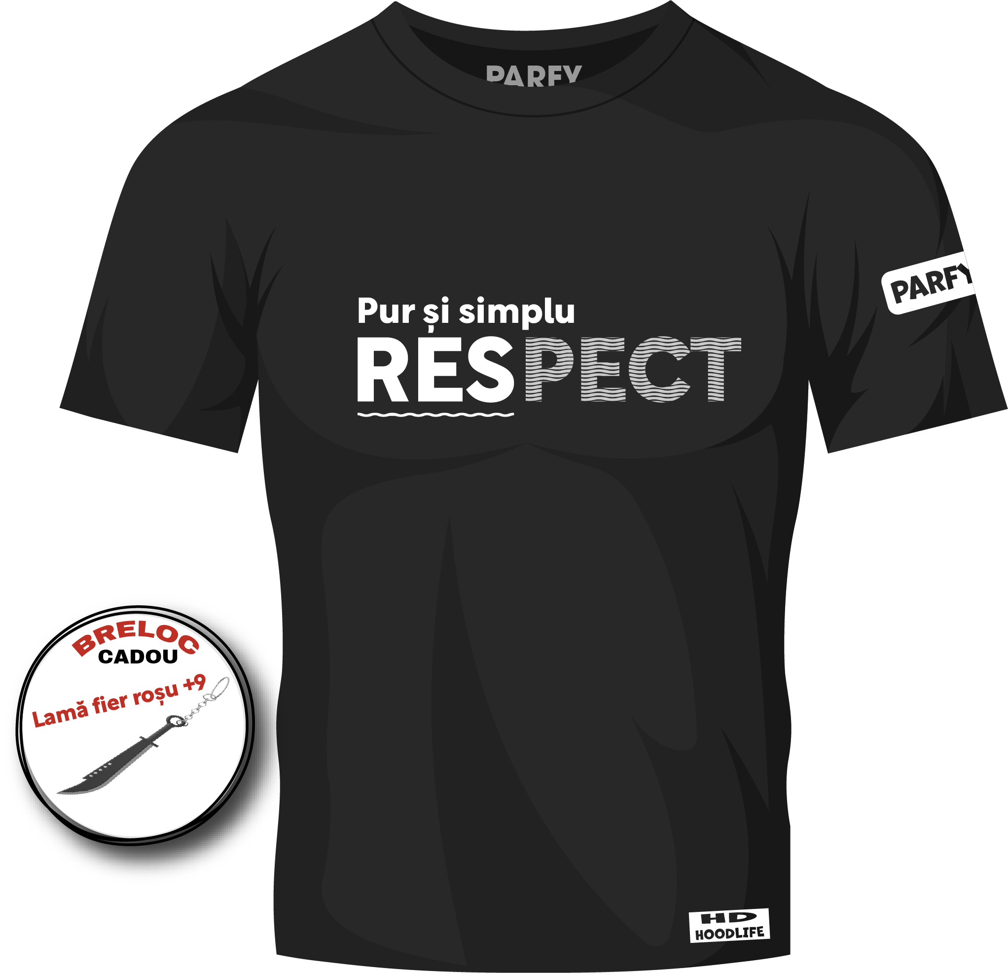 Tricou Pur și simplu,RESPECT | PARFY MERCH - We Print Bucovina- Produse ...